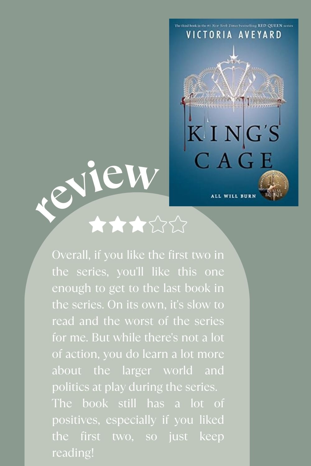 Book Summary of King’s Cage-Red Queen Series Book 3